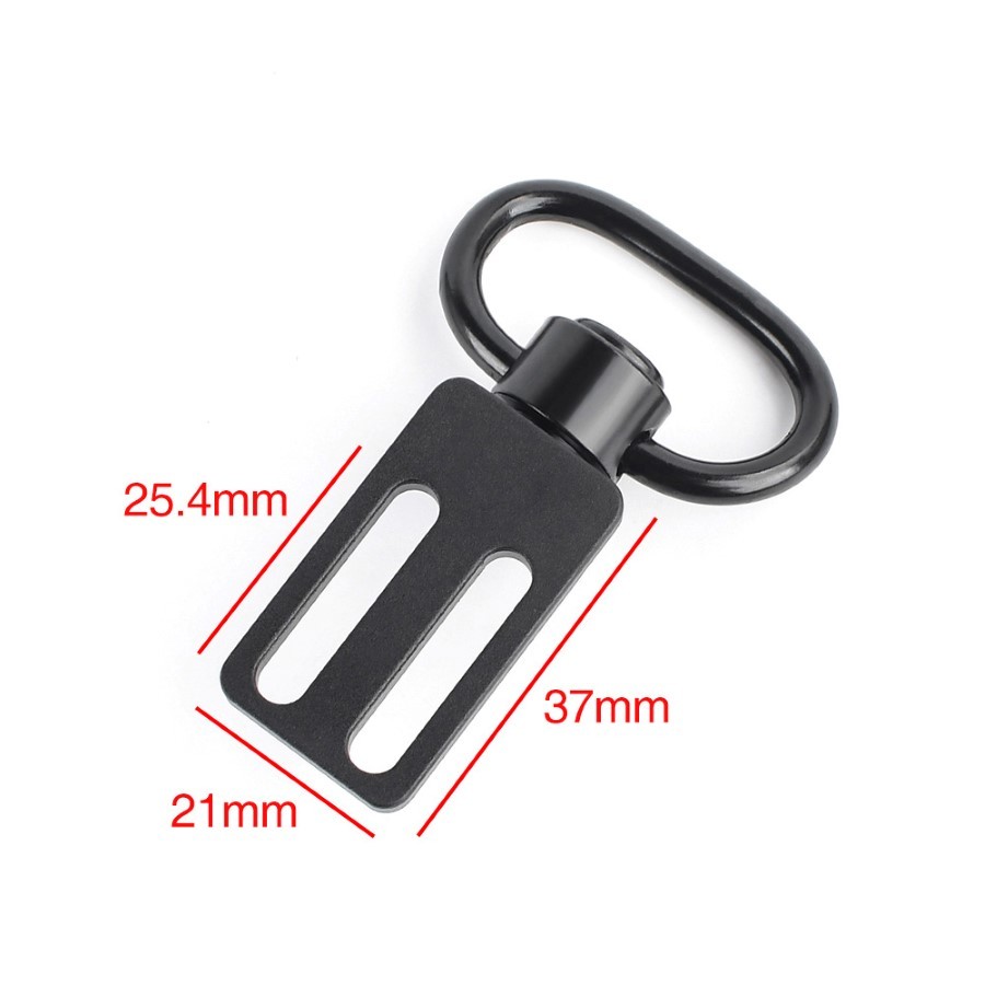 METAL attache sangle 2 a 1 Point Triglide - Noir