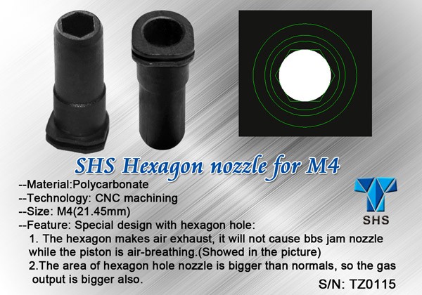 SHS Nozzle Hexagon 20,70mm pour AK airsoft AEG