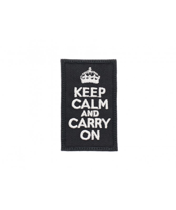Patch Velcro Keep Calm And Carry On - Noir