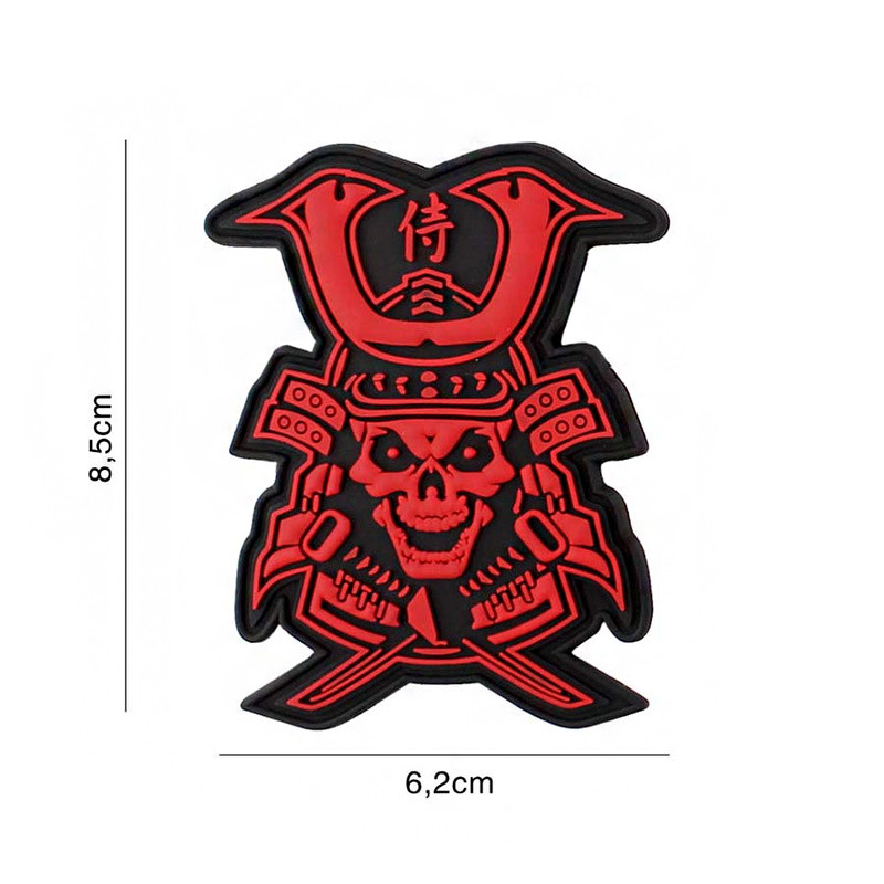Patch Velcro Samuray Skull - Rouge