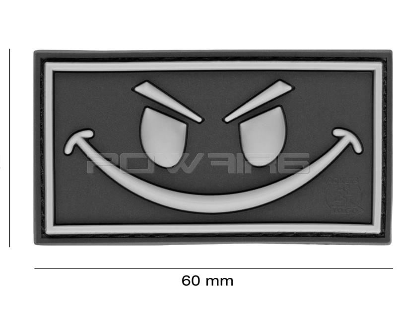 Patch Velcro Evil Smiley - Gris