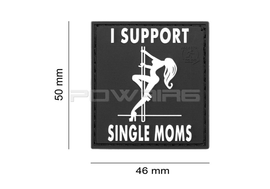 Patch Velcro I Support Single Mums - Noir
