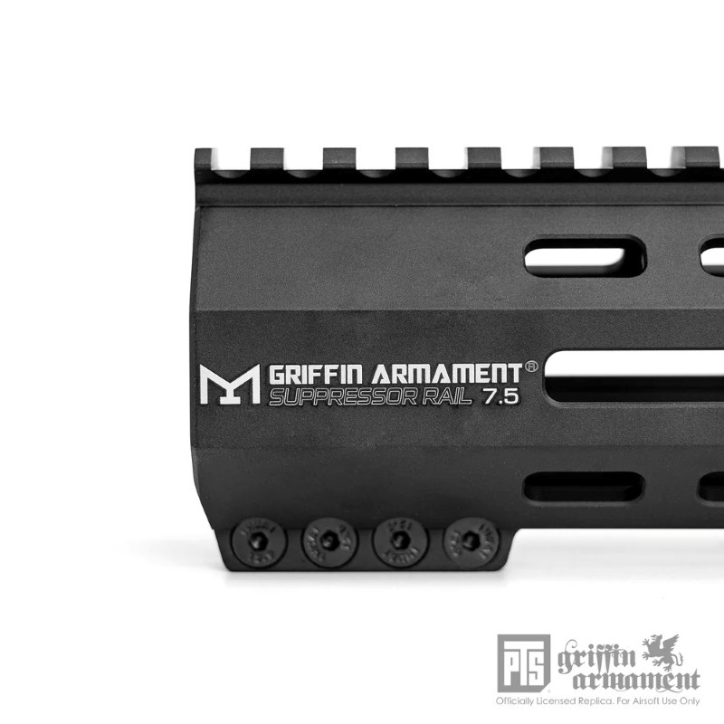 PTS Hand guard SR-Rigid M-Lok Griffin Armament 7.5inch - Noir