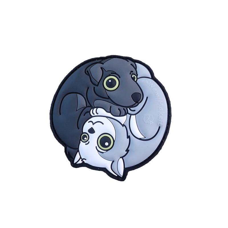Patch Velcro Black Dog / White Cat Yin & Yan Patch