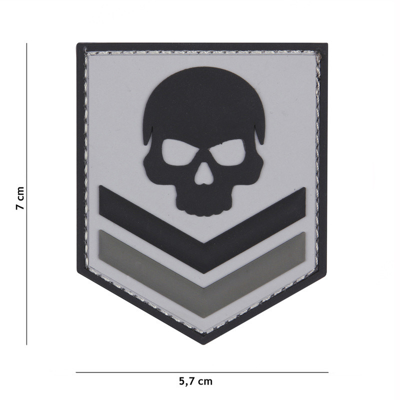 Patch PVC Skull - gris