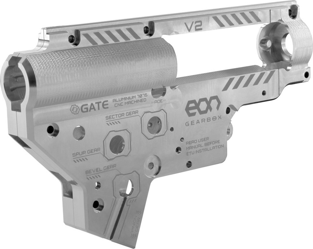 GATE coque gearbox CNC V2 EON rev.2 - SILVER